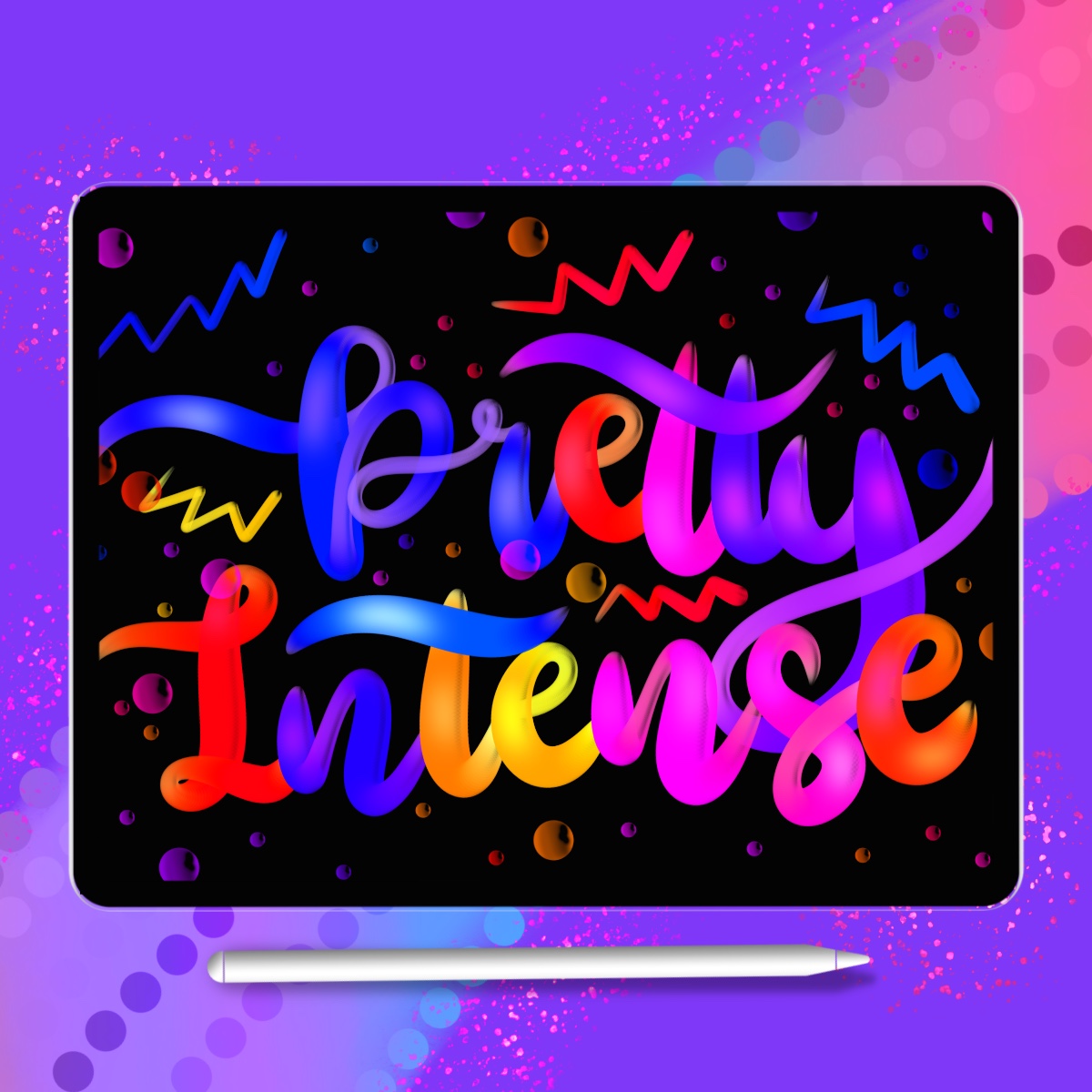 Pretty Intense Brush | 3D Procreate Brush for Lettering & Doodling ...